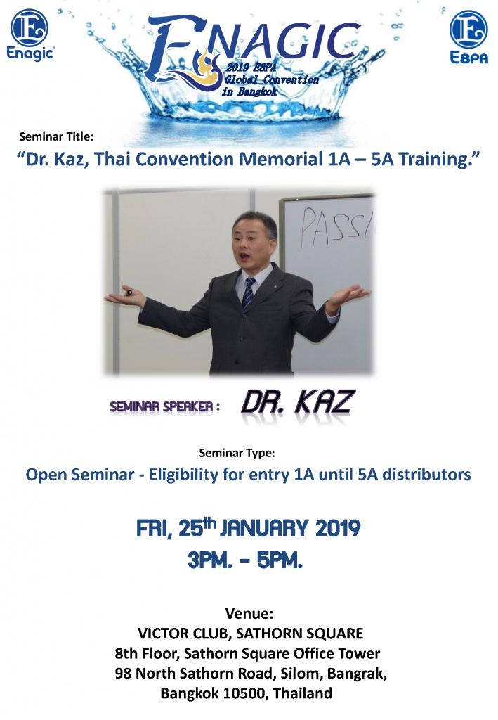 Distributor Seminar on 25 January 2019 – Enagic® Thailand